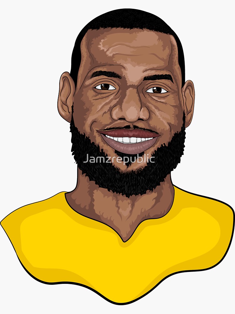 "LeBron James Portrait" Sticker by Jamzrepublic | Redbubble