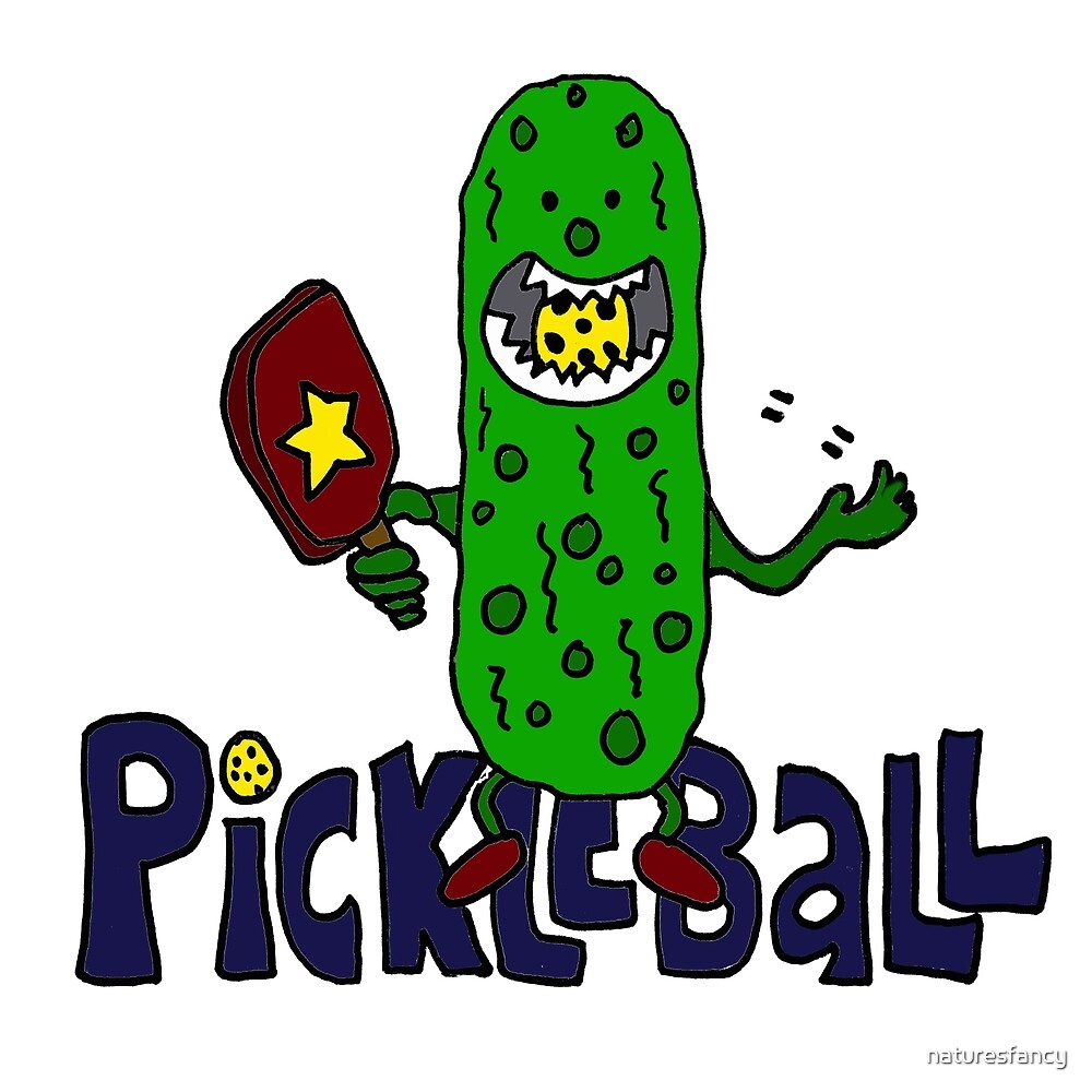 "Funny Cool Pickle Pickleball Monster" by naturesfancy | Redbubble