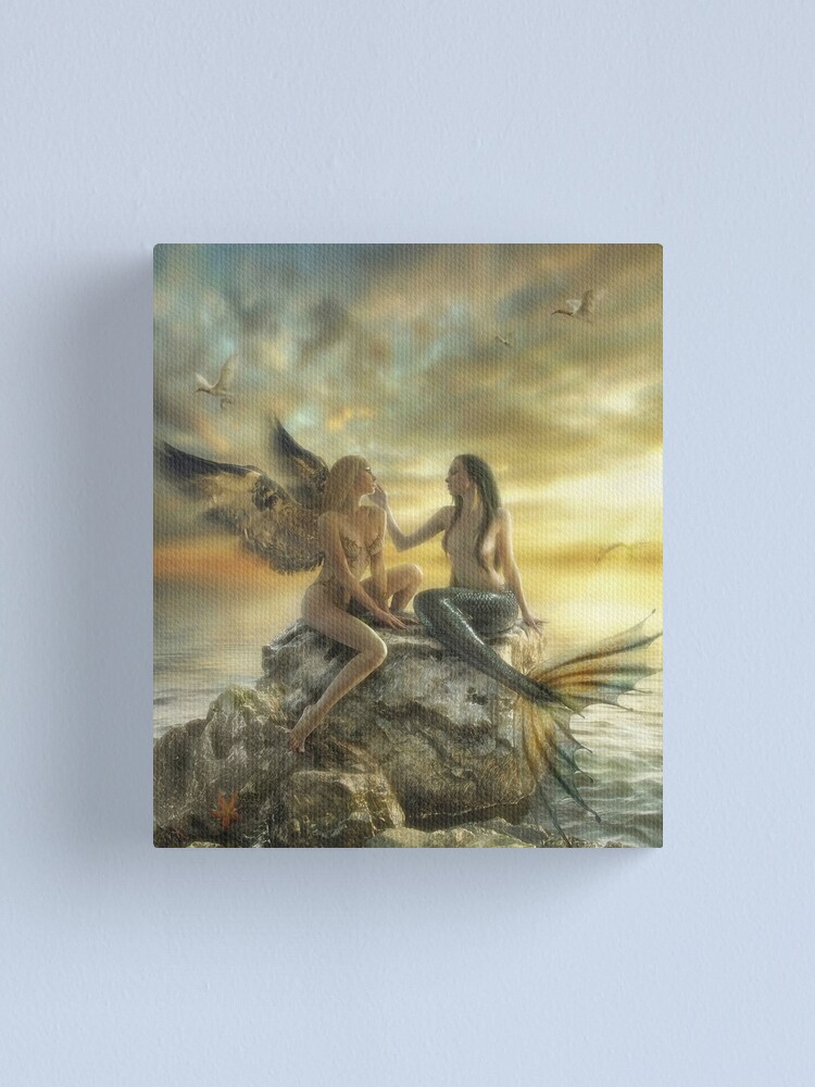 "Mermaid Angel Painting Art, Vintage Renaissance Angel French art ...