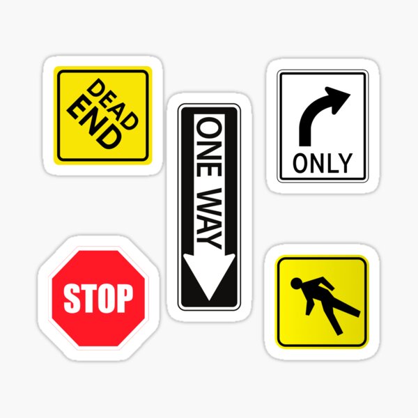 "Traffic Signs I: Stickers, Button, and Cloth Face Mask" Sticker for ...