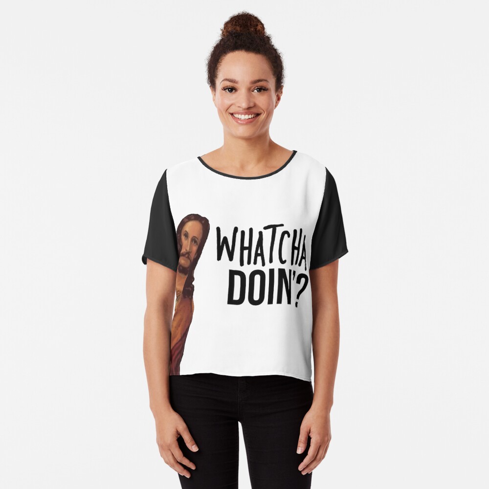 "Jesus Whatcha Doin'?" Sticker for Sale by Dankashire | Redbubble