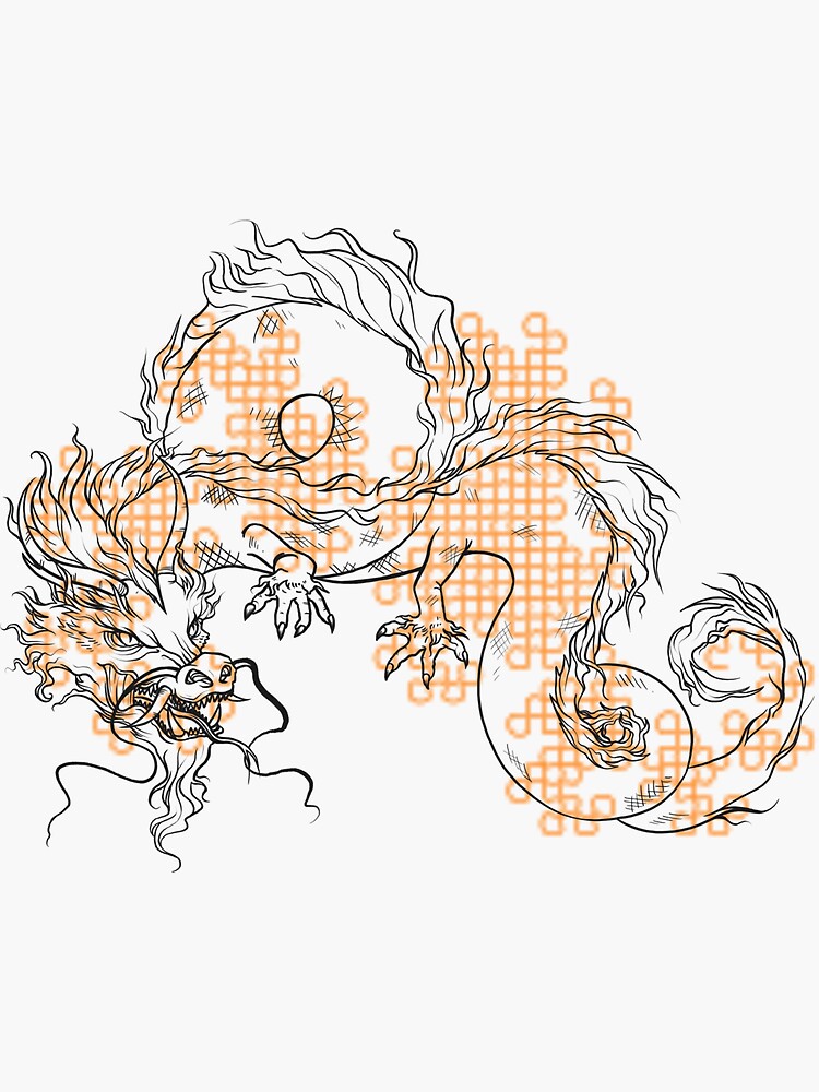 "Dragon curve Dragon " Sticker for Sale by lukewarmTea | Redbubble