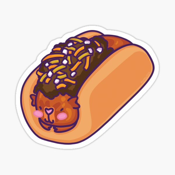"Chili Dog Guinea Pig " Sticker for Sale by Pigapalooza | Redbubble