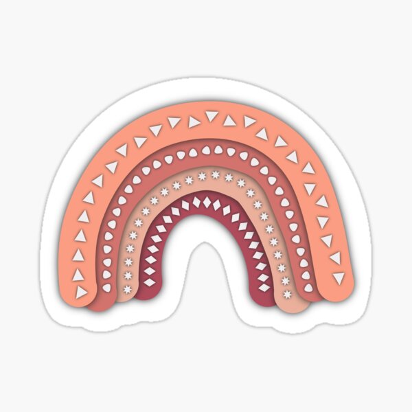 "Boho rainbow in muted colours" Sticker by LaurasSketches | Redbubble