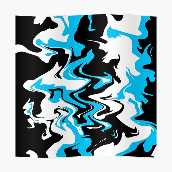 "Blue, White and Black Swirl Mascic Pride Pattern" Poster for Sale by ...