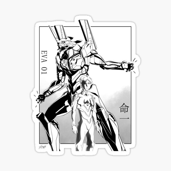 "Original Shinji + Eva 01 Print" Sticker for Sale by TmbrW0lf-Studio ...