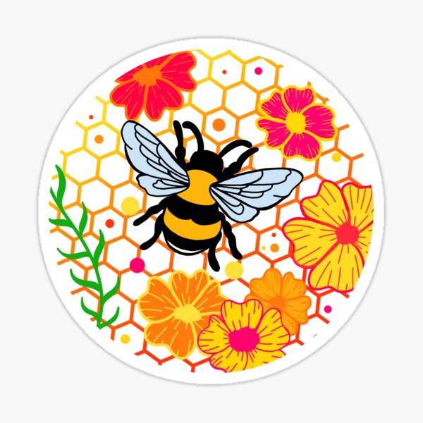 "Honey Bee circle" Sticker by Ducky00x | Redbubble