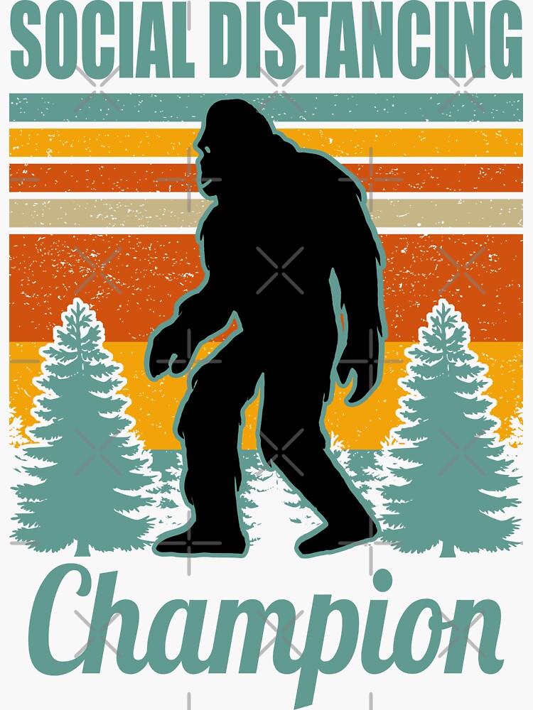 "Social Distancing Champion Bigfoot" Sticker for Sale by Adel-Q | Redbubble