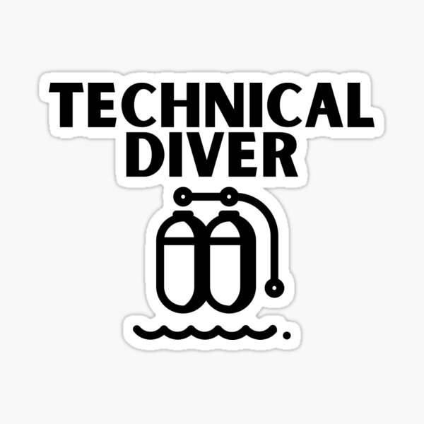 "Technical Diver With Double Tank" Sticker for Sale by StudioAquaLumos ...