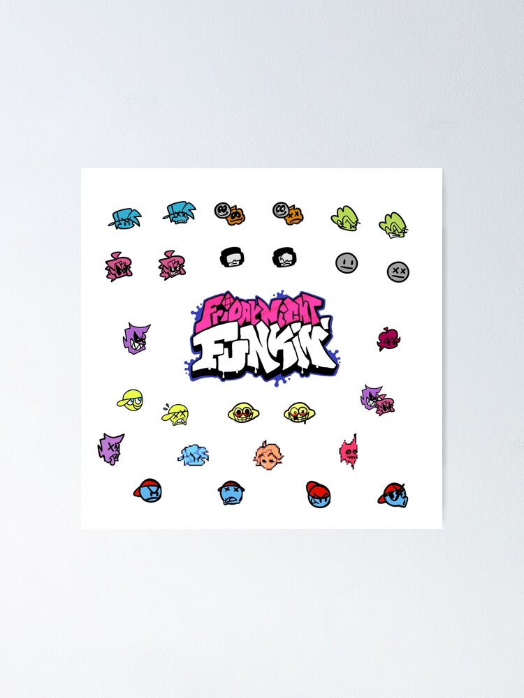 "FNF icons" Poster by KOSCs | Redbubble