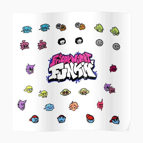 "FNF icons" Poster by KOSCs | Redbubble