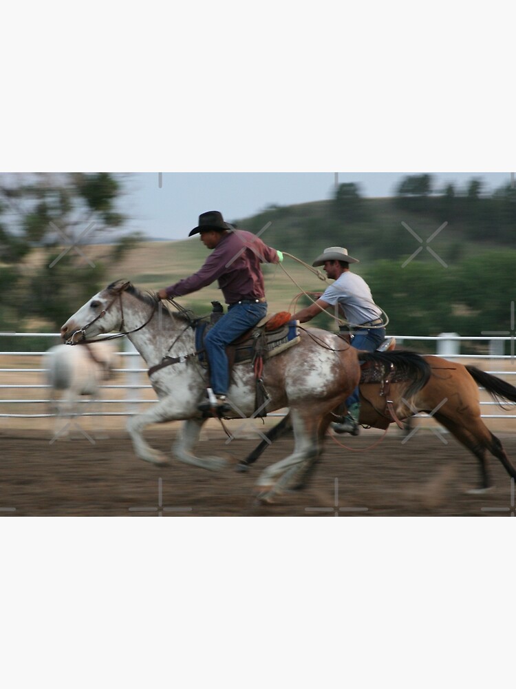 "Team Roping Action Shot" Poster for Sale by Rodeo-Photos | Redbubble