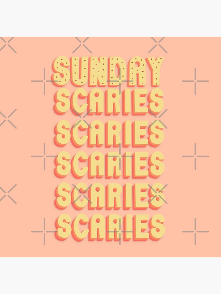 "Sunday Scaries print" Sticker by Drawingsbydraz | Redbubble