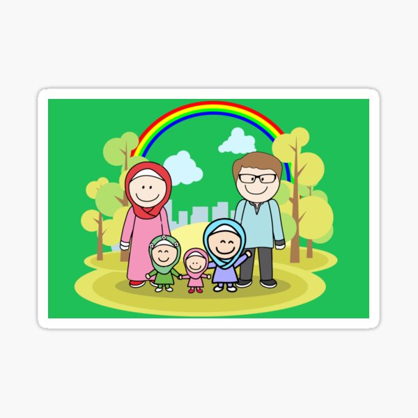 "Muslim Family" Sticker for Sale by IslamicARTS | Redbubble