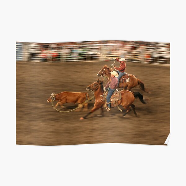 Póster «Rodeo Team Ropers Action Shot» de Rodeo-Photos | Redbubble