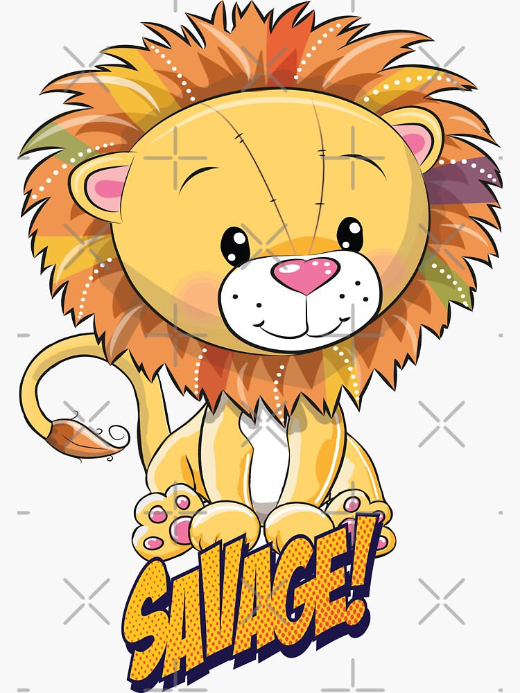 "Löwe Niedlicher Kawaii Cartoon" Sticker von ProjectX23 | Redbubble