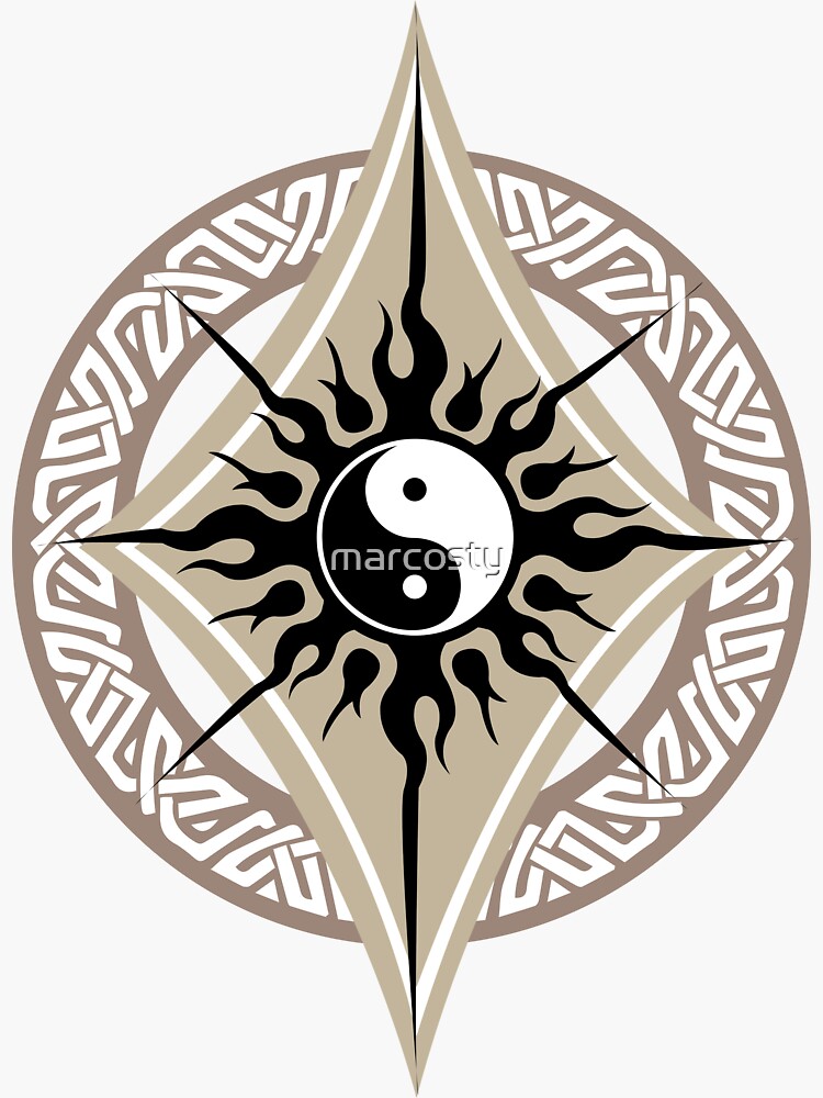 "Yin Yang Luck and Fortune" Sticker by marcosty | Redbubble