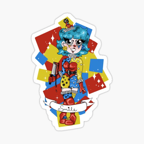 "Connie the clown" Sticker for Sale by boodoodles | Redbubble