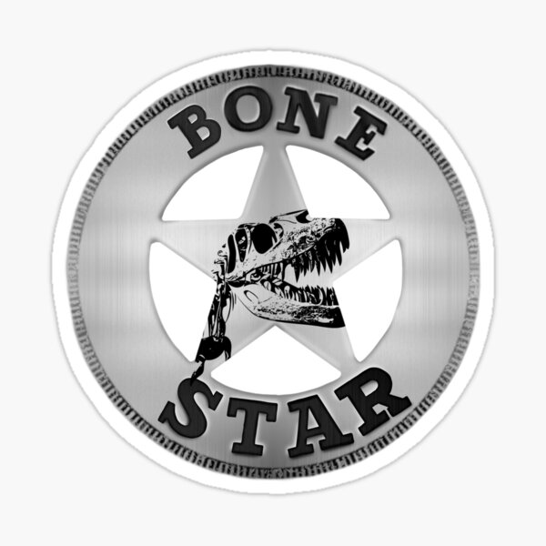"Bone Star Dinosaur Insignia" Sticker for Sale by ScienceNStuff | Redbubble