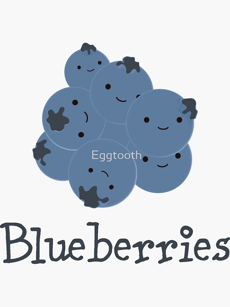 "Cute Kawaii Blueberries" Sticker for Sale by Eggtooth | Redbubble