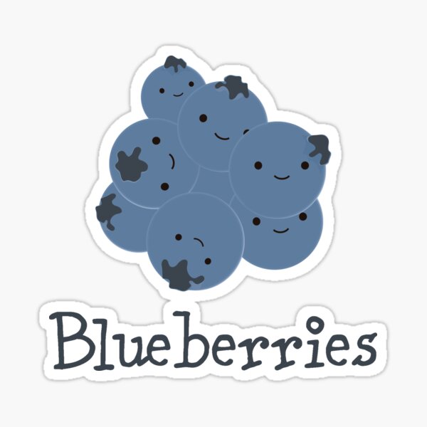 "Cute Kawaii Blueberries" Sticker for Sale by Eggtooth | Redbubble