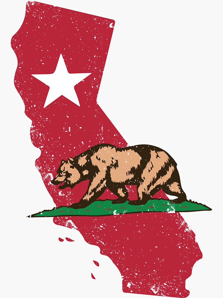 "Norcal Northern California State With Bear Design Artwork " Sticker ...