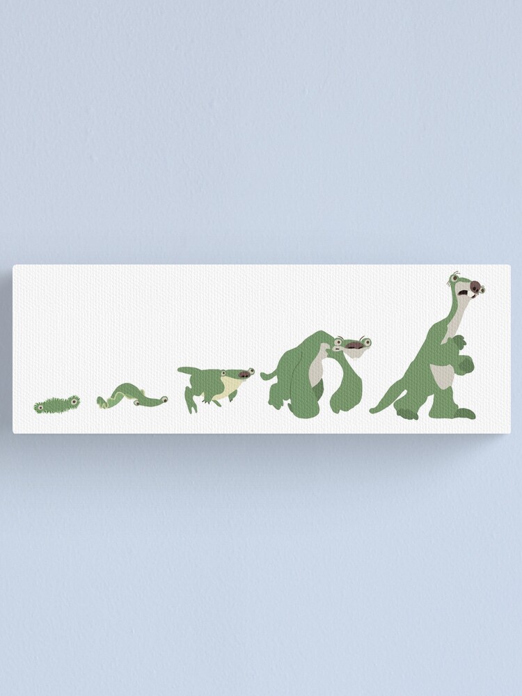 "Ice Age Sid the Sloth Evolution in Color" Canvas Print for Sale by ...