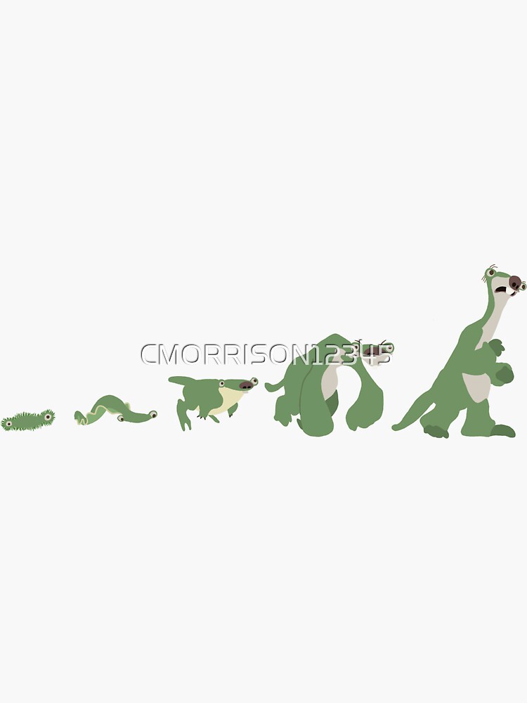 "Ice Age Sid the Sloth Evolution in Color" Sticker for Sale by ...