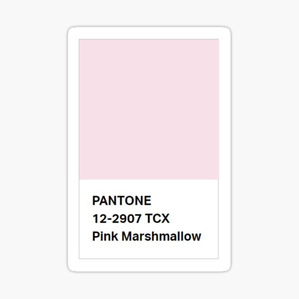 "Pantone Colour 12-2907 TCX Pink Marshmallow" Sticker for Sale by ...