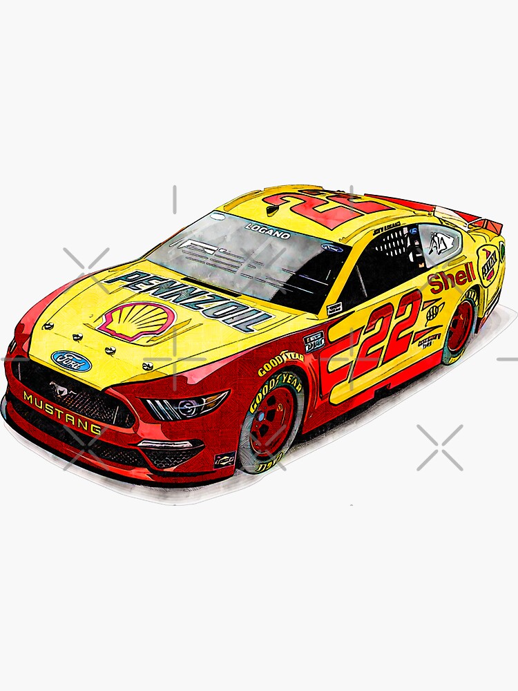 "Joey Logano NASCAR 2021 Car" Sticker by d25bev | Redbubble
