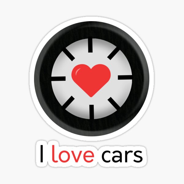 "I love cars (wheels)" Sticker for Sale by mgTMT | Redbubble