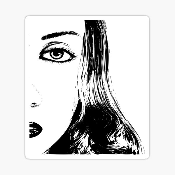 "Half Face" Sticker by Tixsy | Redbubble