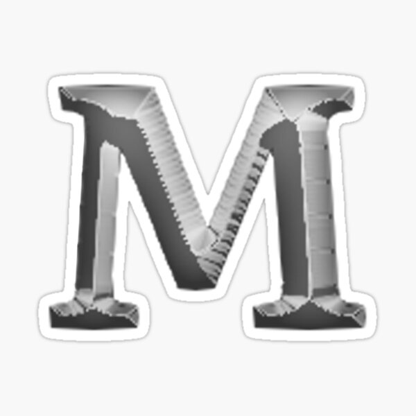 "Silver Upper Case Letter M" Sticker for Sale by molamode | Redbubble
