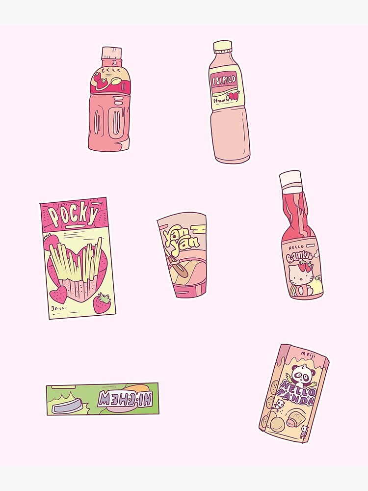 "Cute japanese snacks and drinks sticker pack" Poster for Sale by ...