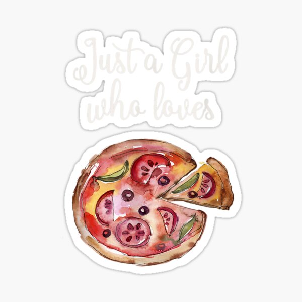 Curvy Girl Decal Pizza Princess Sticker Cute Pizza Lover Illustration ...