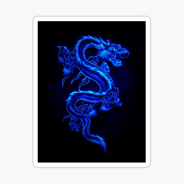 "Asian Blue Dragon Pattern" Sticker by HavenDesign | Redbubble