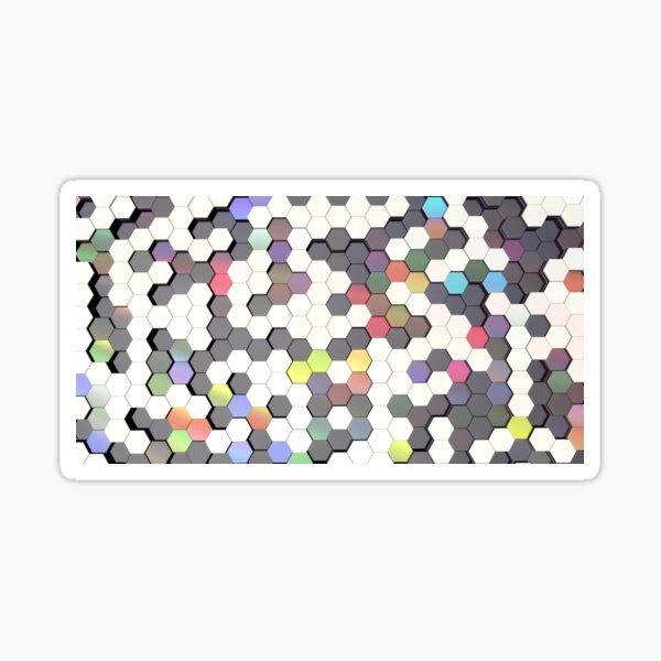 "background with retractable hexagonal 3d tiles" Sticker for Sale by Orderposter | Redbubble