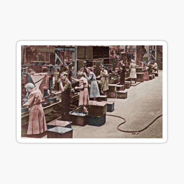 "Working in an Assembly Line" Sticker for Sale by dianegaddis | Redbubble