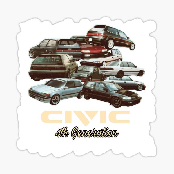"4TH GENERATION CIVIC" Sticker for Sale by K-Spec | Redbubble