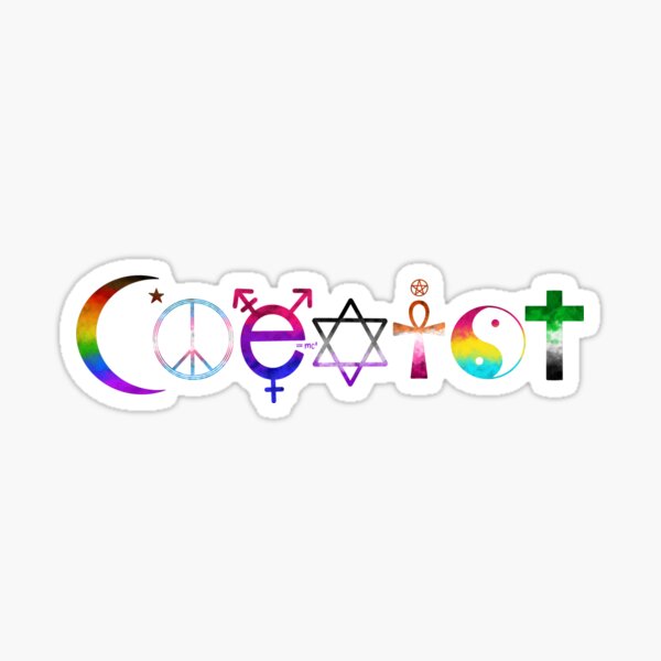 "Coexist (cloud flags)" Sticker for Sale by Ashersart0620 | Redbubble