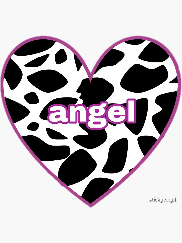 "Angel cow print y2k sticker" Sticker by stickyvinyl1 | Redbubble