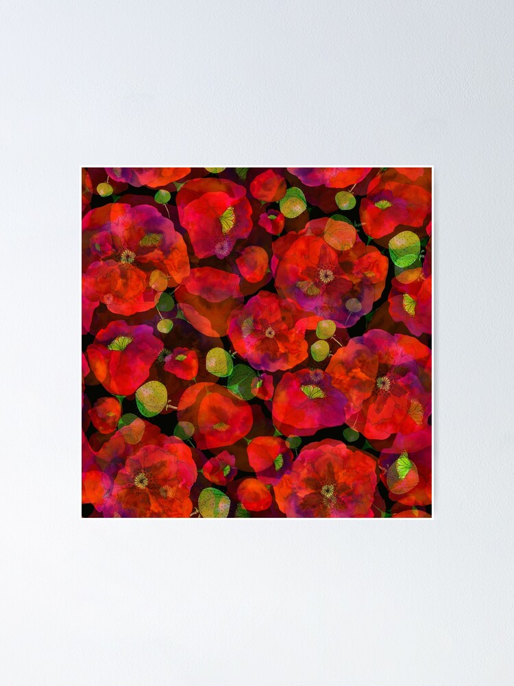 "Poppy field" Poster by bunyipdesigns | Redbubble