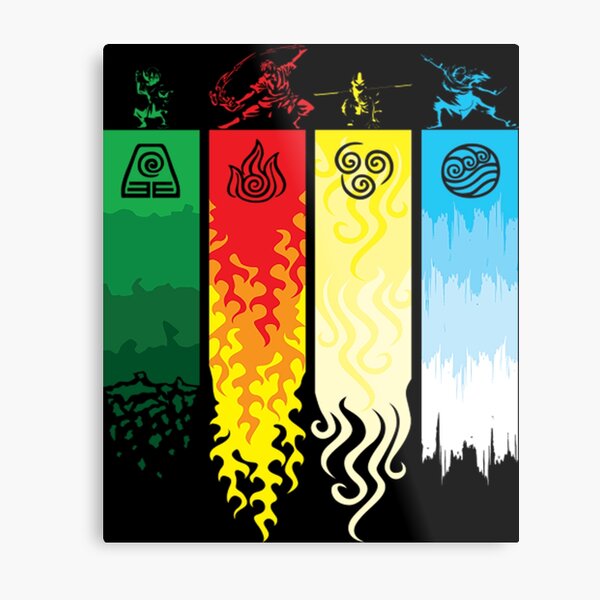 Lámina metálica «Avatar The Last Airbender Elementos Símbolos Avatar ...