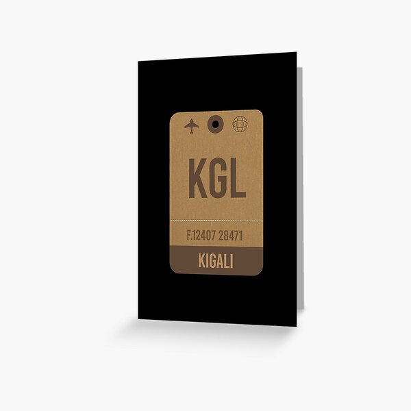 "Kigali (KGL) Rwanda Airline Airport Vintage Luggage Tag" Greeting Card ...