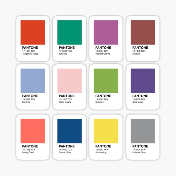 "PANTONE Colour of the Year 2012 - 2021 Set" Sticker for Sale by ...