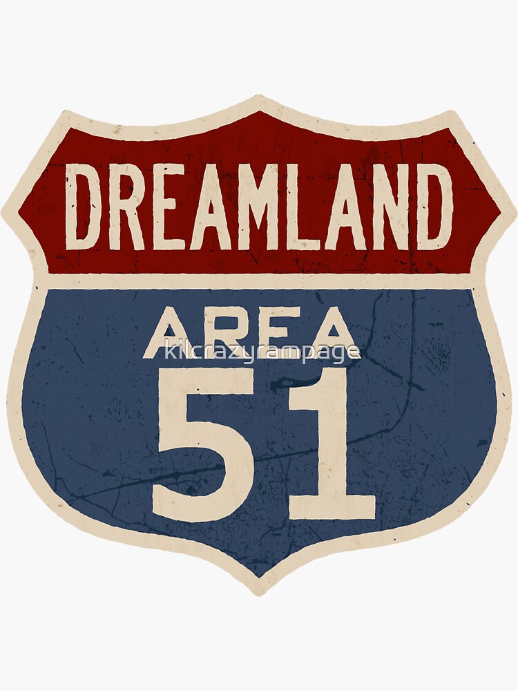 "DREAMLAND AREA 51 SHIELD" Sticker for Sale by kilcrazyrampage | Redbubble