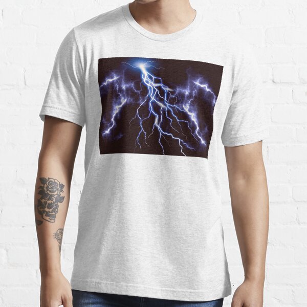 "Blue Thunder Colorful Lightning at night, Left HR graphic" T-shirt for ...