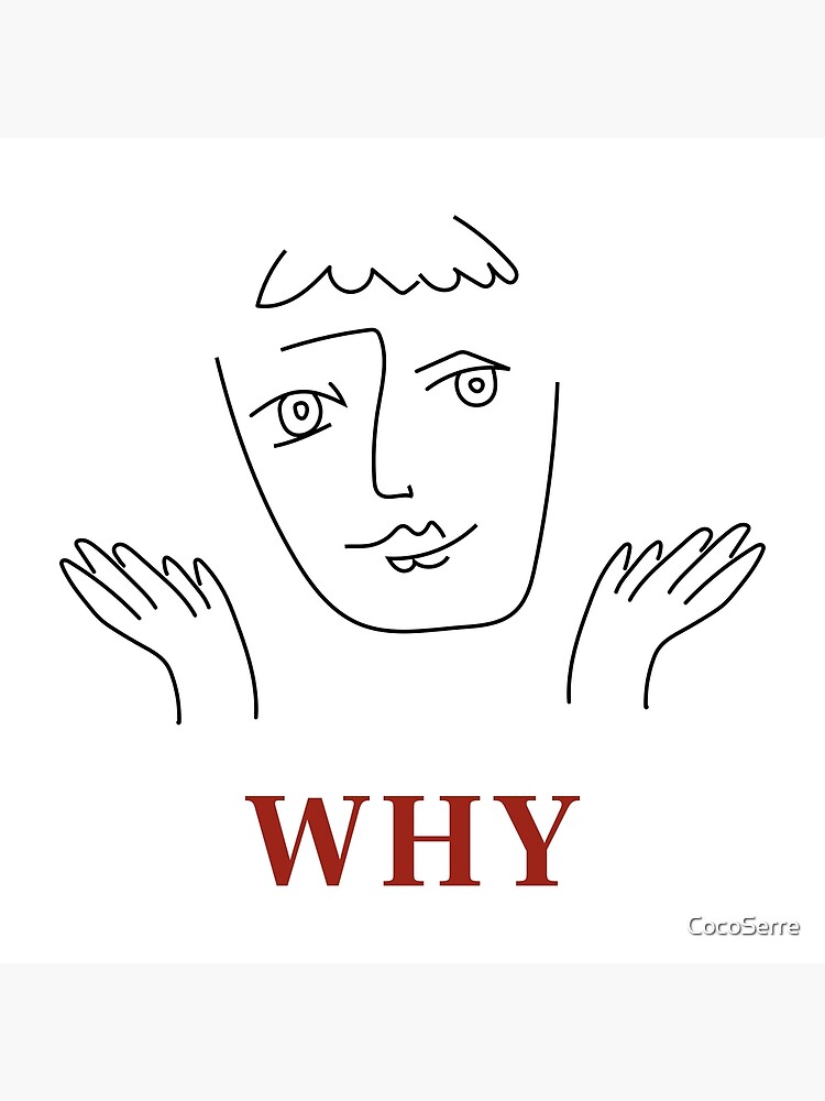"Why face line art" Poster by CocoSerre | Redbubble