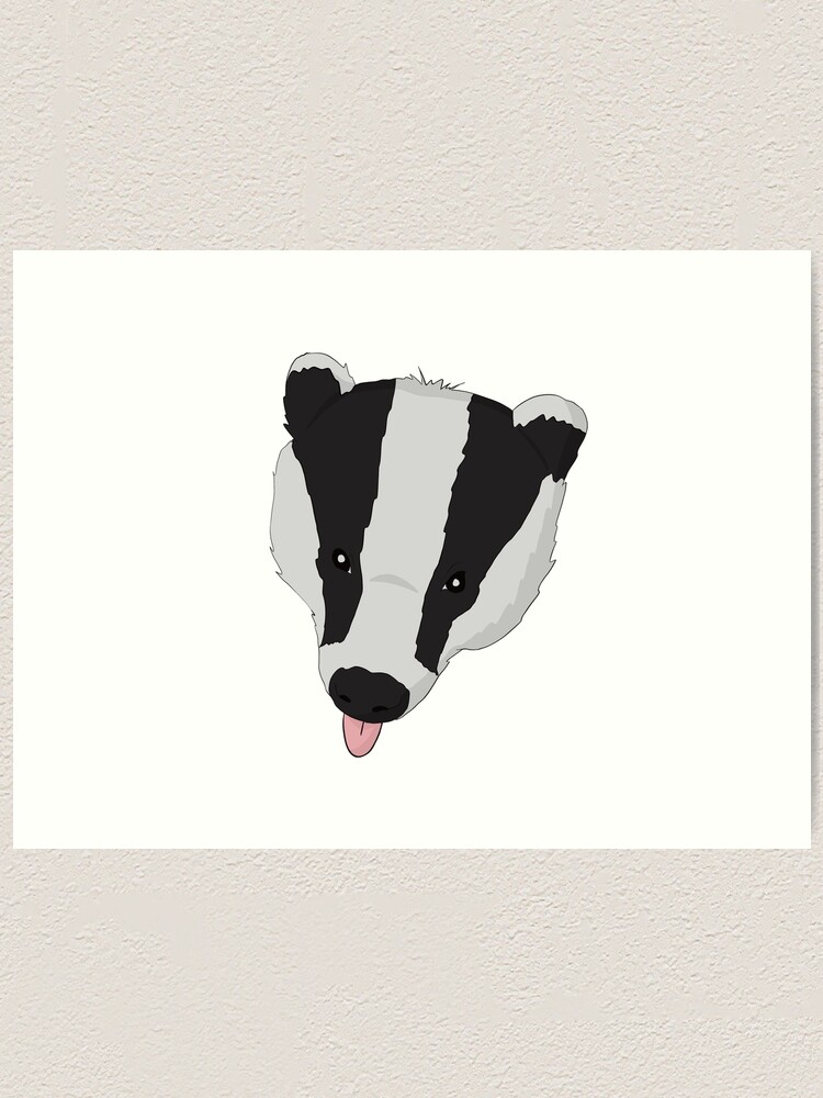 "Cheeky Chappy Badger Cute Cartoon" Art Print for Sale by ...