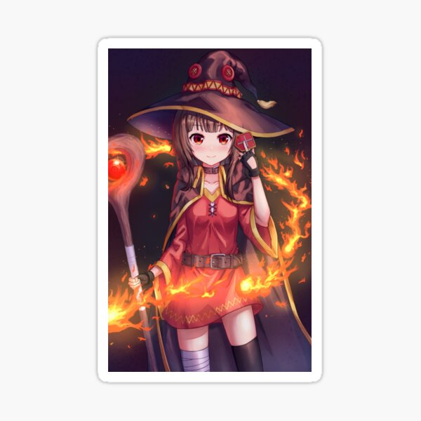 "Megumin holding an eye patch [KonoSuba] " Sticker by fergus0013 ...